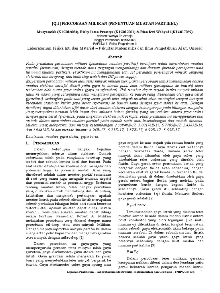 Percobaan Milikan | PDF