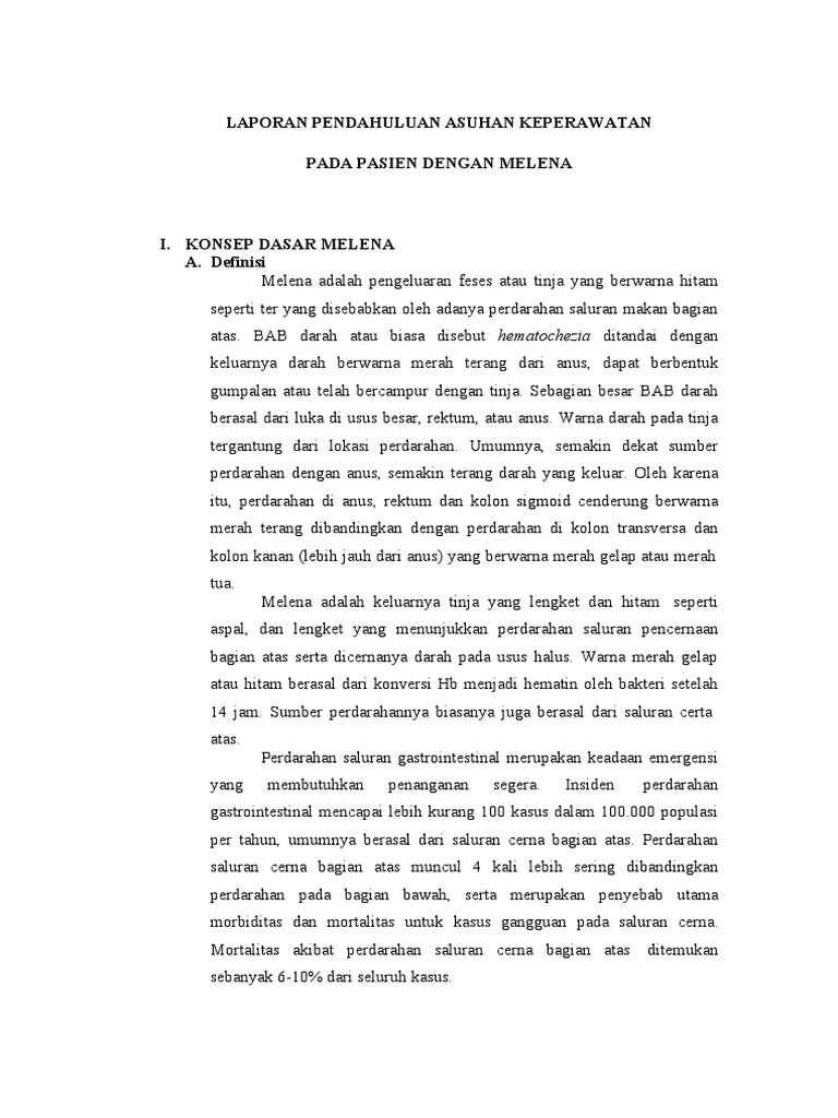LP Melena | PDF | Kesehatan Holistik | Sains & Matematika