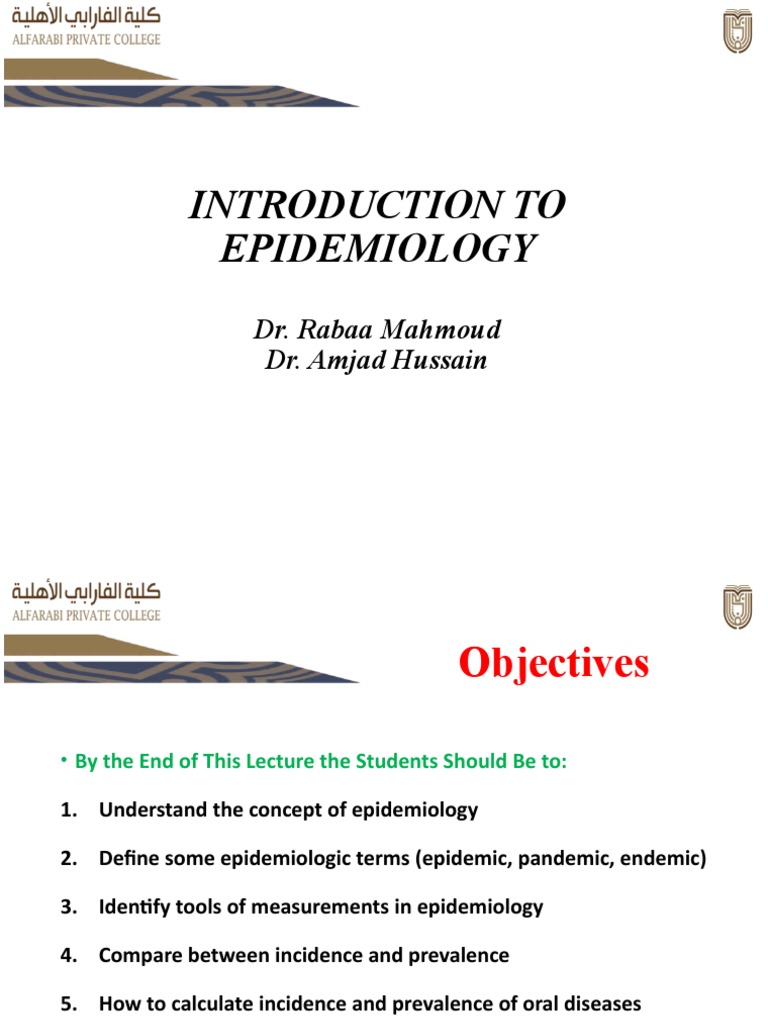 Lecture 3. Introduction To Epidemiology | PDF | Incidence (Epidemiology ...
