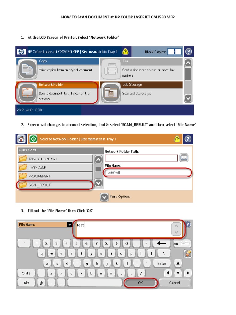 HOW TO SCAN DOCUMENT at HP COLOR LASERJET CM3530 MFP | PDF