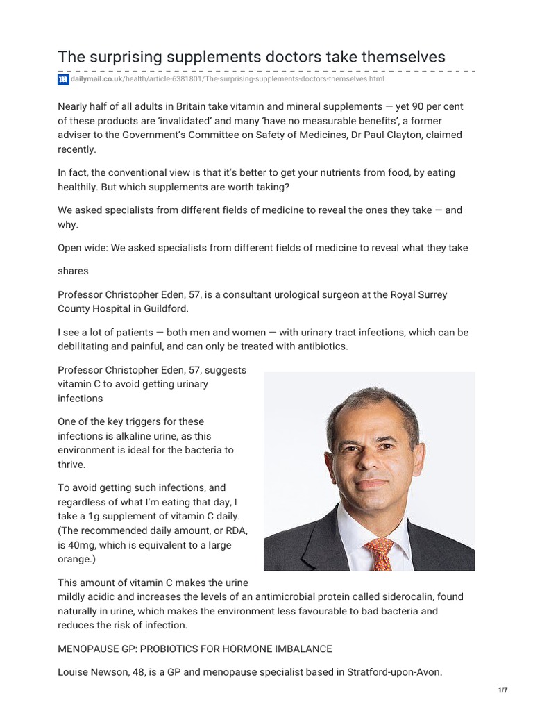 Doctor-Recommended Supplements Revealed | PDF | Clinical Medicine ...