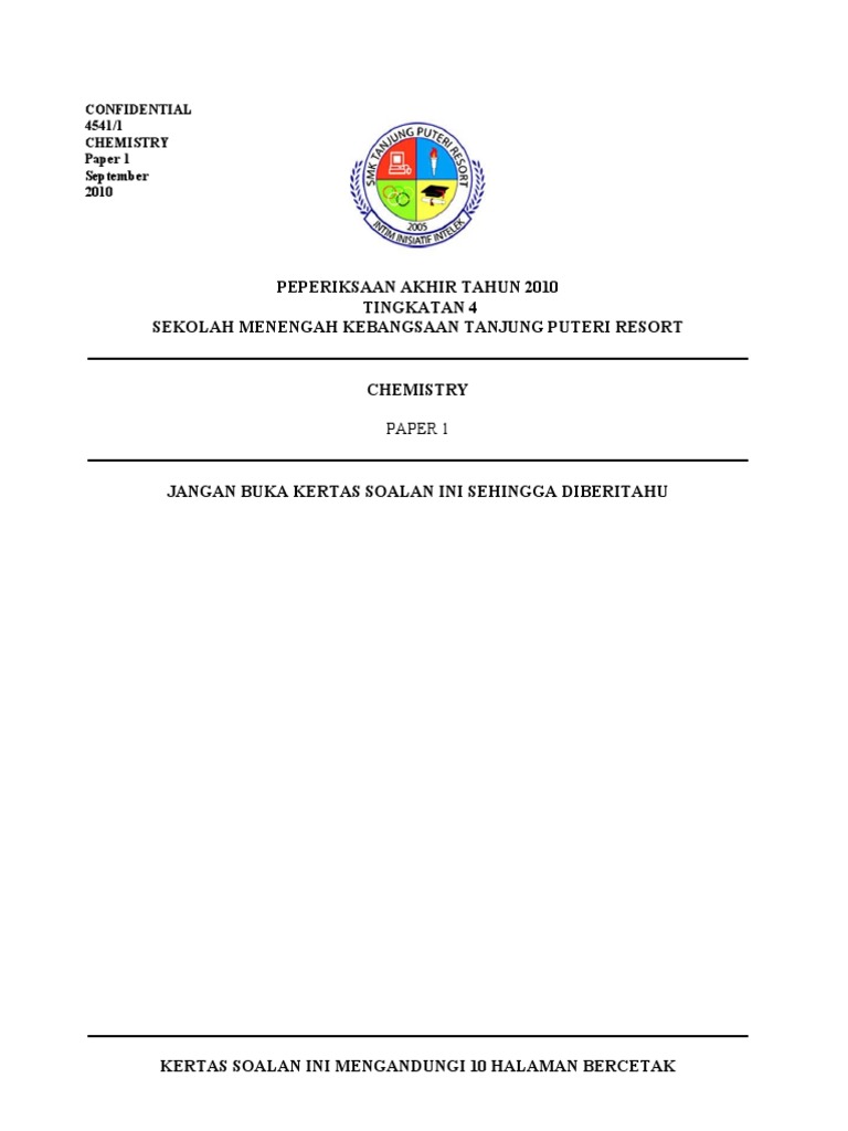 Kertas 1-Periodic Table | PDF | Chemical Elements | Oxide