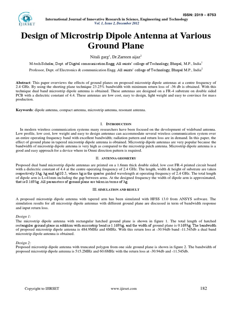 8-Design of Microstrip | PDF | Bandwidth (Signal Processing) | Antenna ...