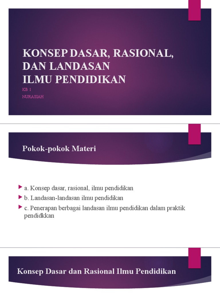 Konsep Dasar, Rasional, Dan Landasan | PDF