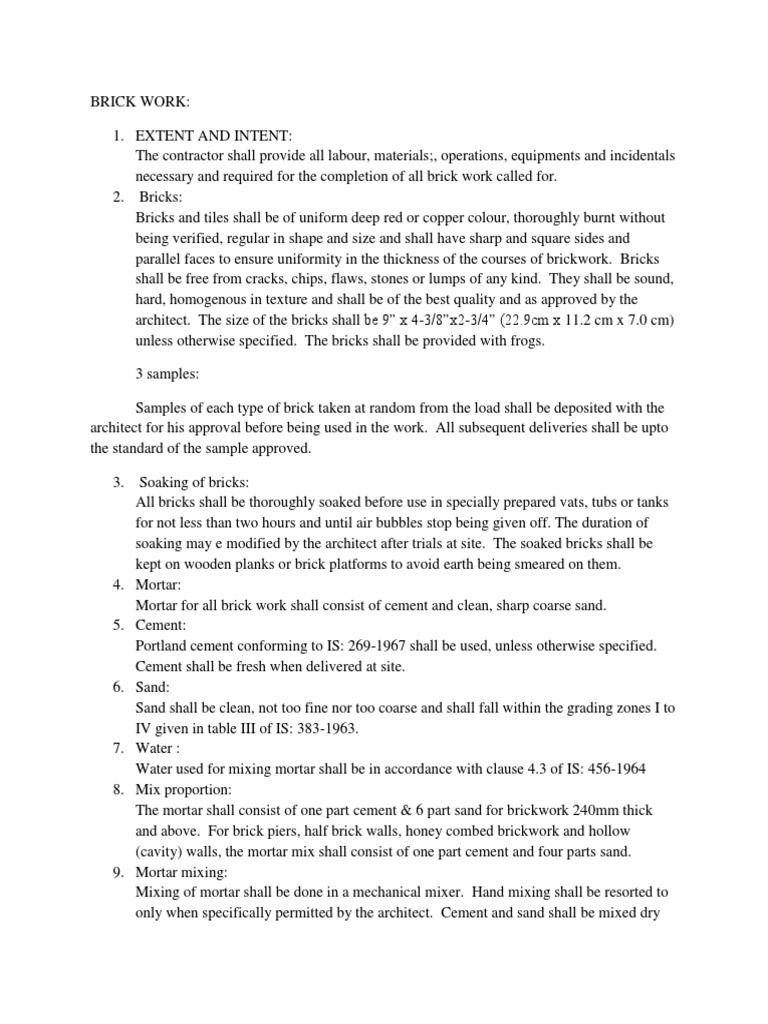 Brick Work PDF | PDF | Brick | Mortar (Masonry)