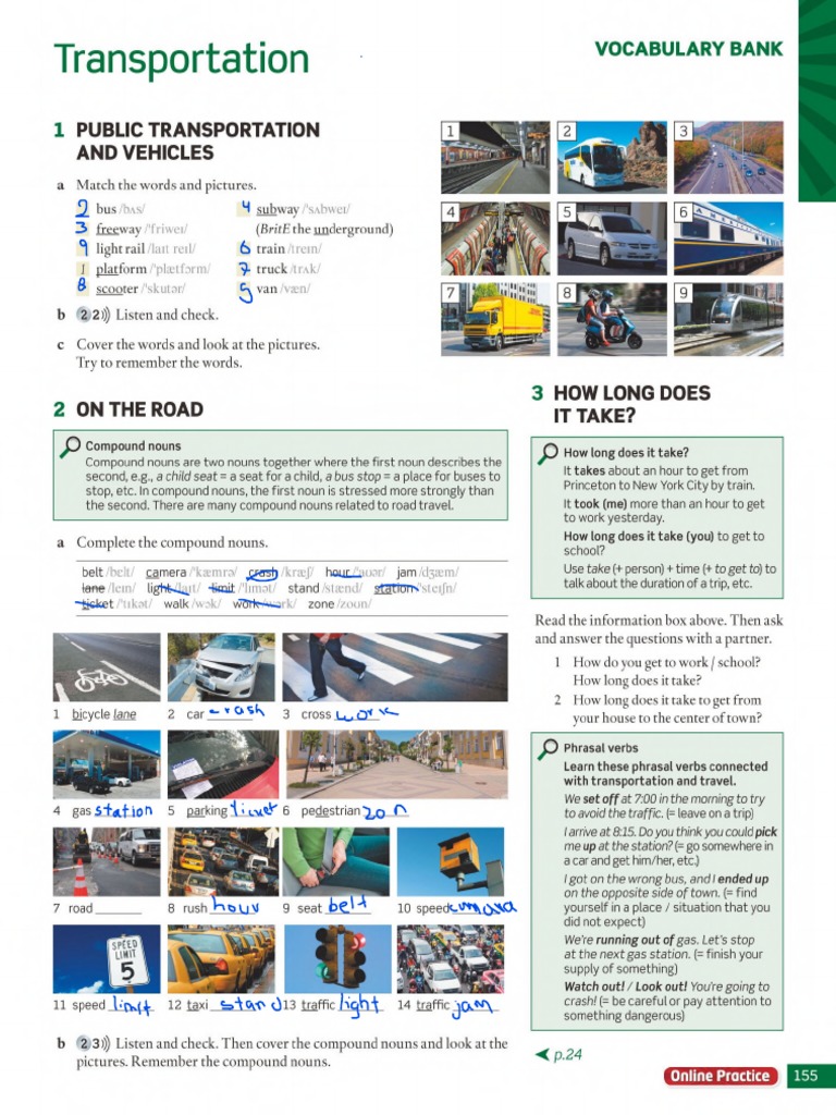 Transportation: Vocabulary Bank | PDF | Syntactic Relationships ...