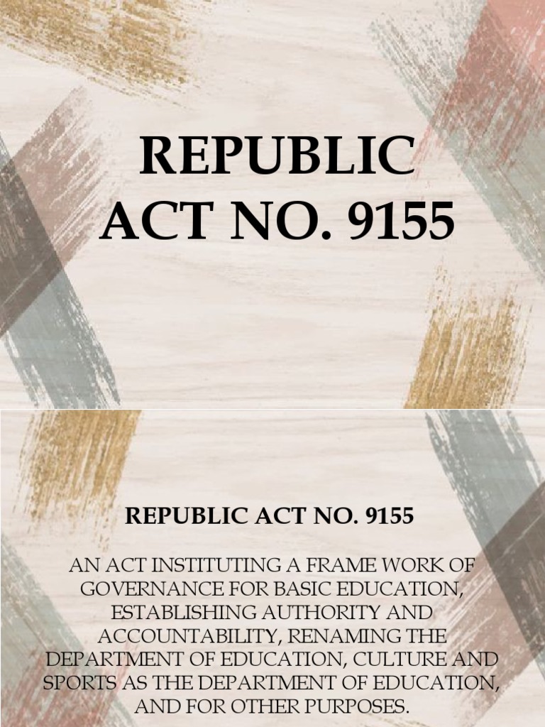 Ra 9155 | Download Free PDF | Schools | Governance