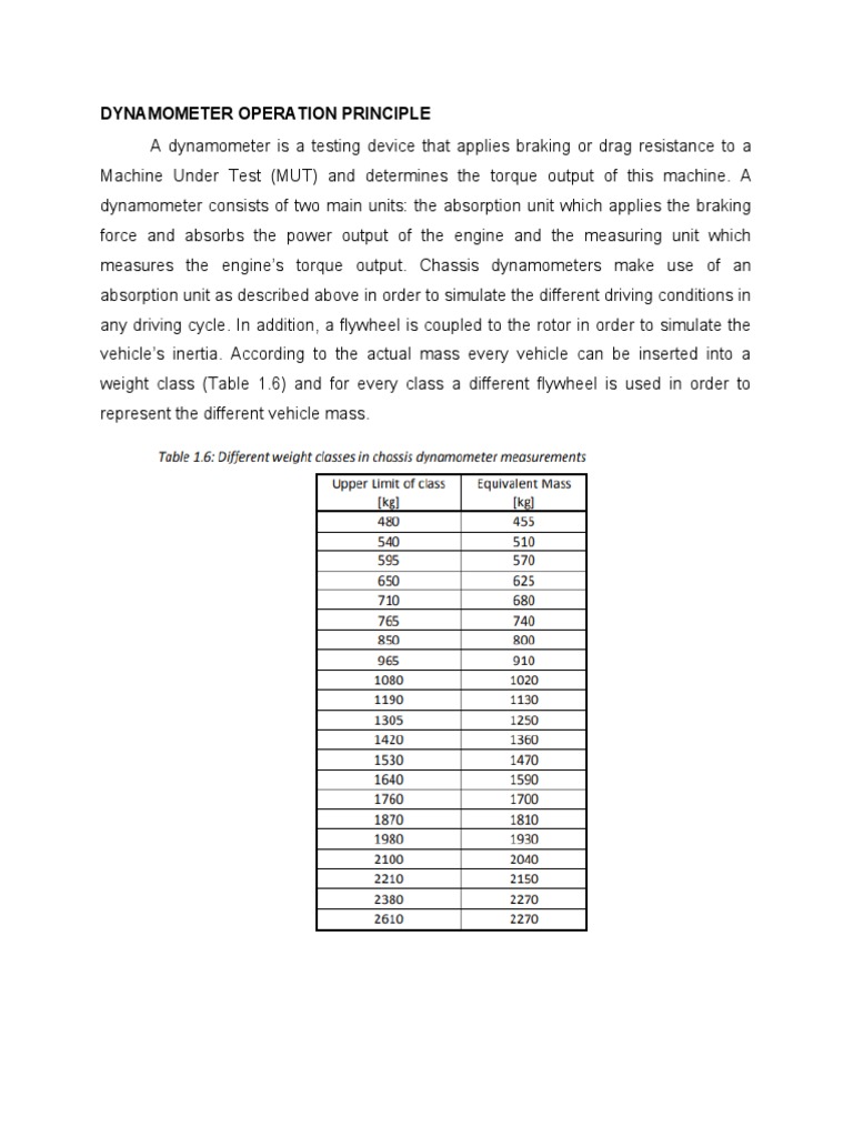 Dynamometer Operation Principle | PDF | Vehicle Technology | Energy ...