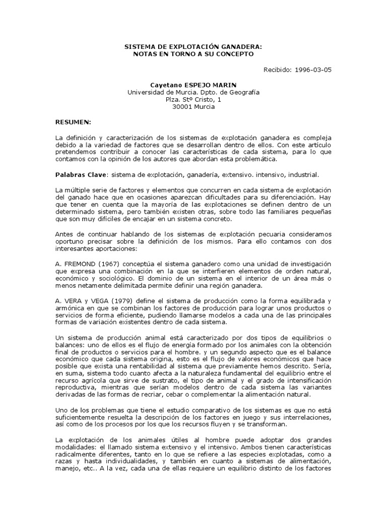 Tipos de Sistemas de Explotación Ganadera | PDF | Agricultura | Alimentos