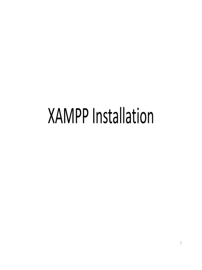 XAMPP Tutorial | PDF | Apache Http Server | Internet Protocol Based ...