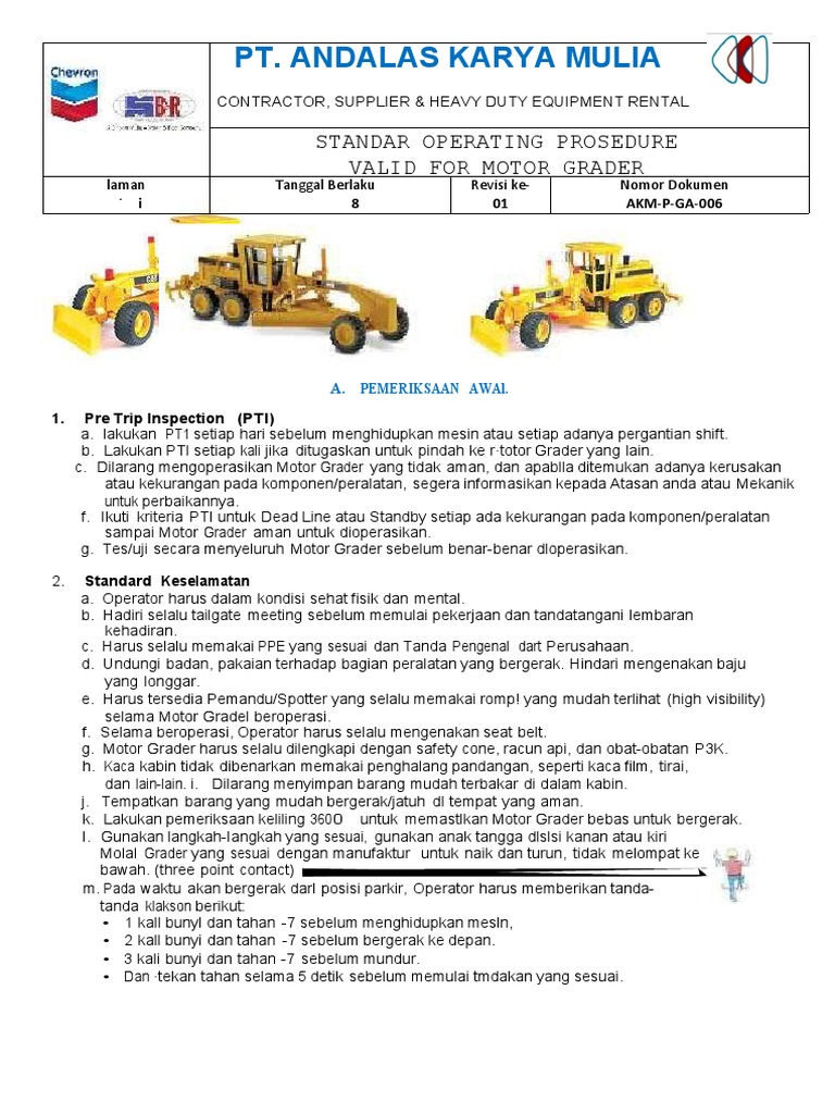 Sop Motor Grader | PDF