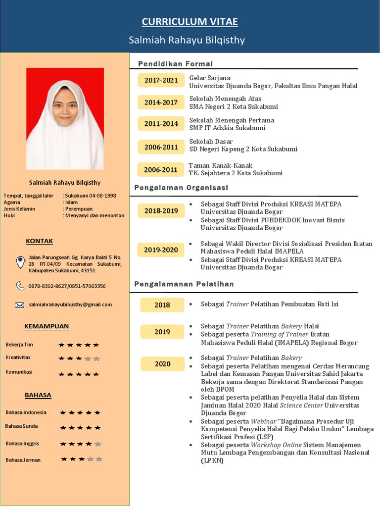 CV Salmiah Rahayu Bilqisthy | PDF