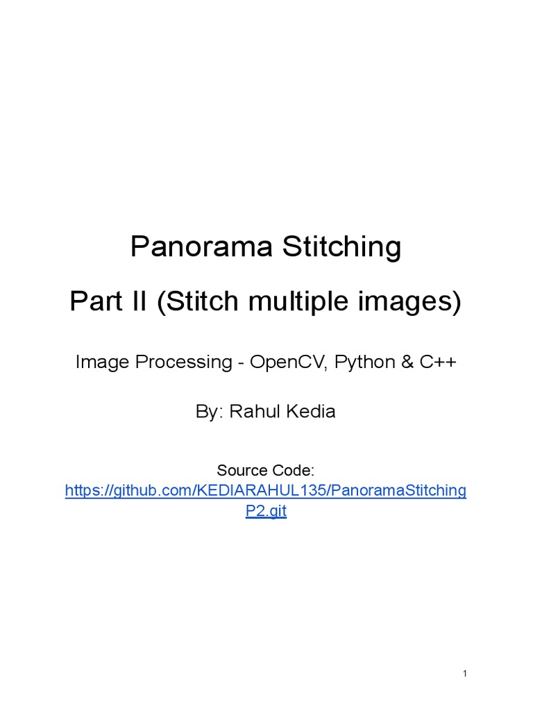 Panorama Stitching P2 | PDF | Applied Mathematics | Teaching Mathematics
