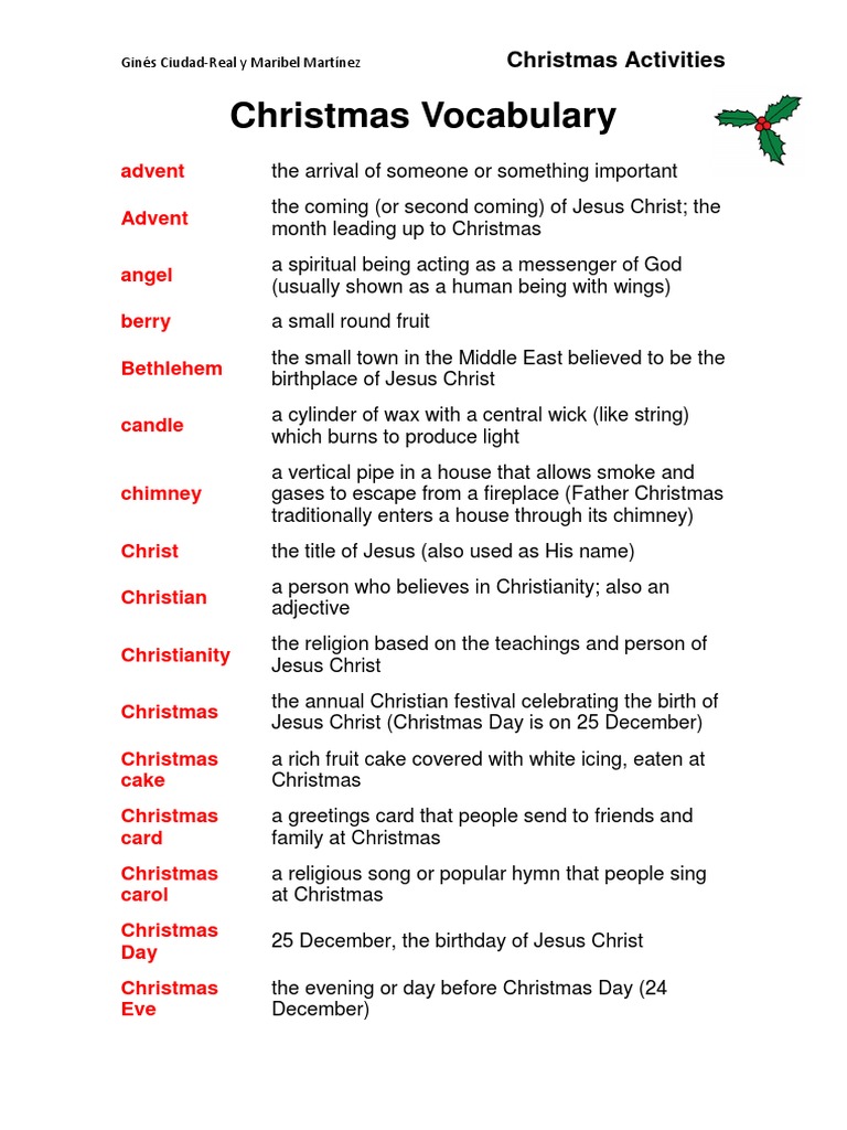 Christmas Vocabulary | PDF | Biblical Magi | Christmas