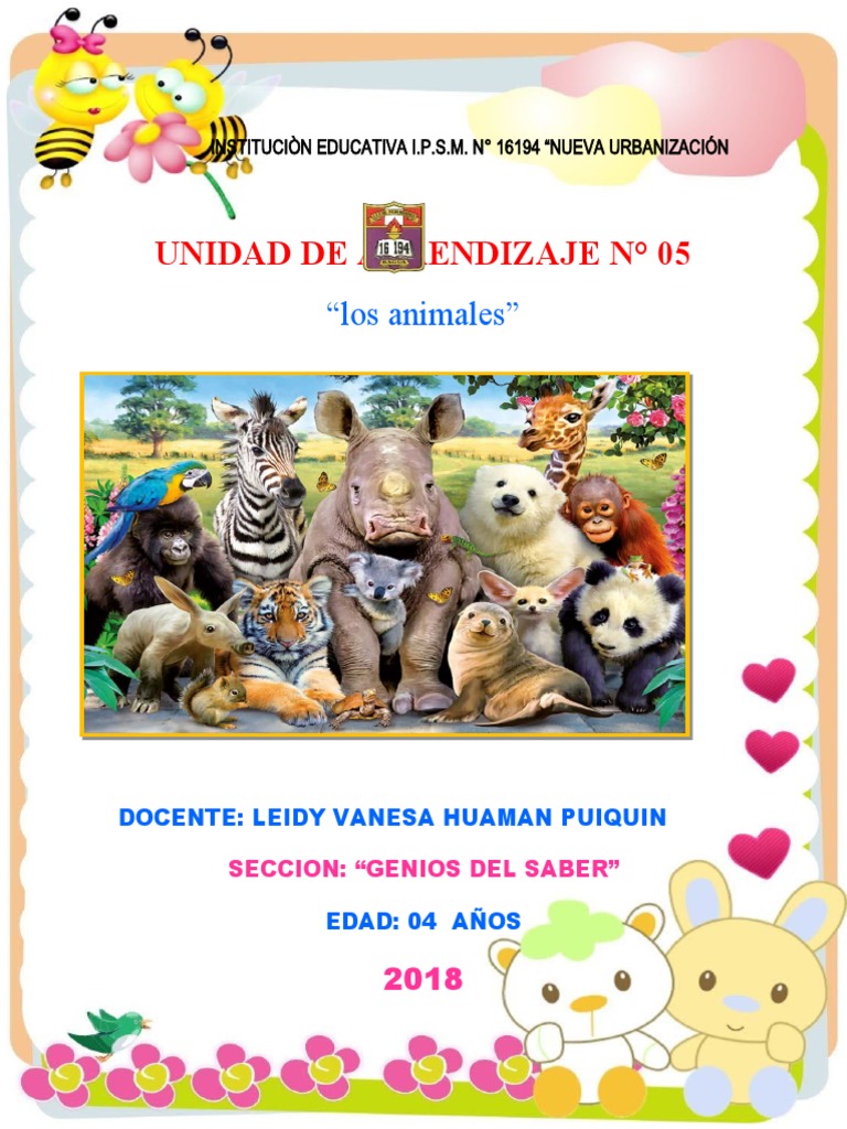 Unidad de Aprendizaje: Los Animales | PDF | Escritura | Información