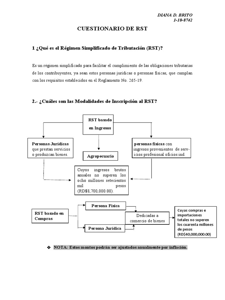 Cuestionario de RST | PDF | Impuesto sobre la renta | Impuestos
