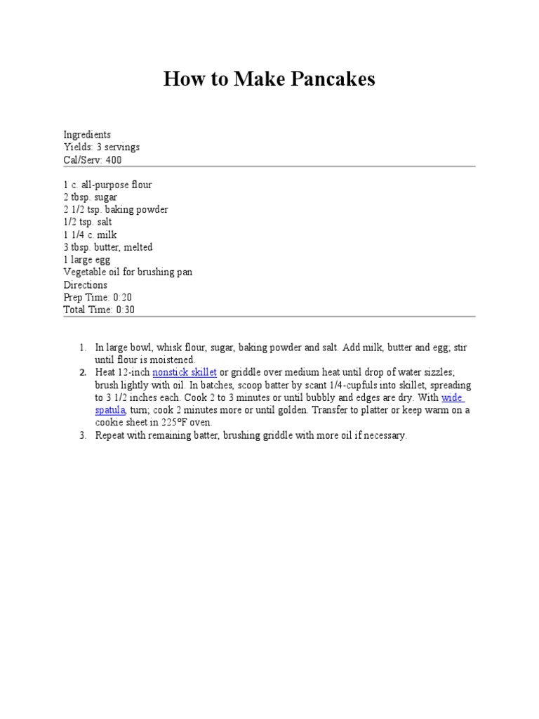 How To Make Pancakes | PDF