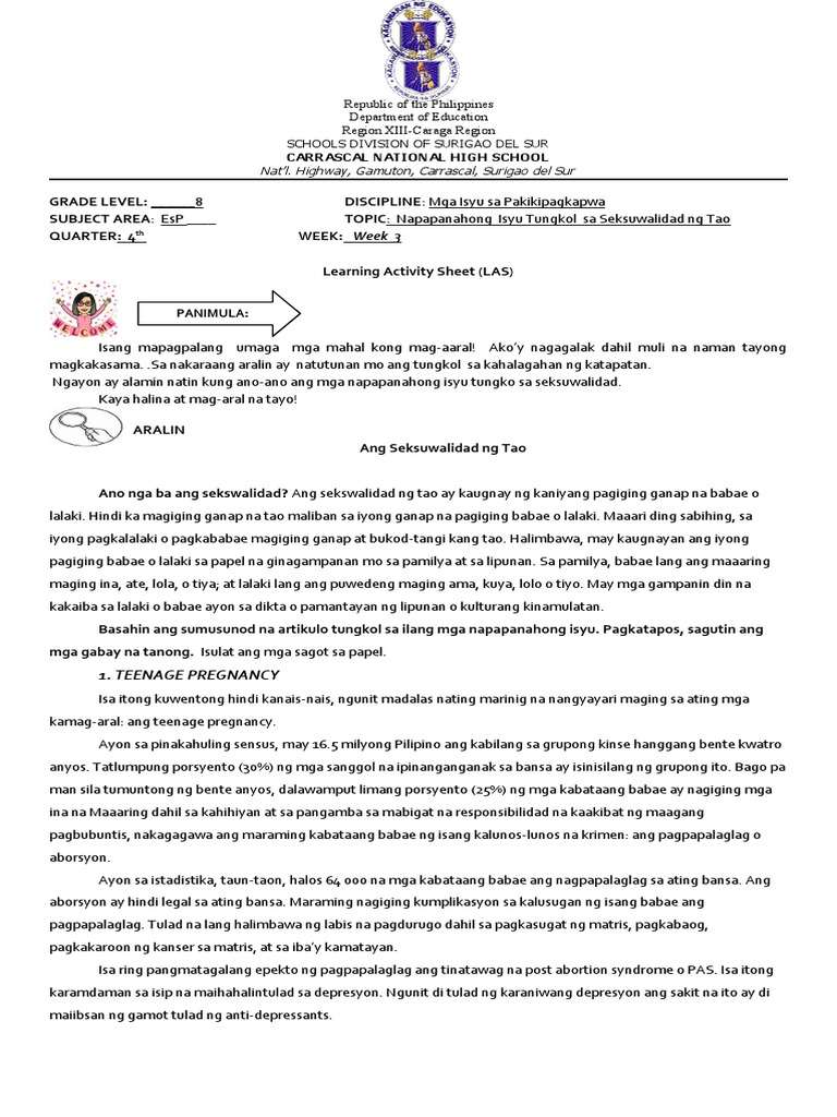 LAS-esp8-Q44-week 3 | PDF