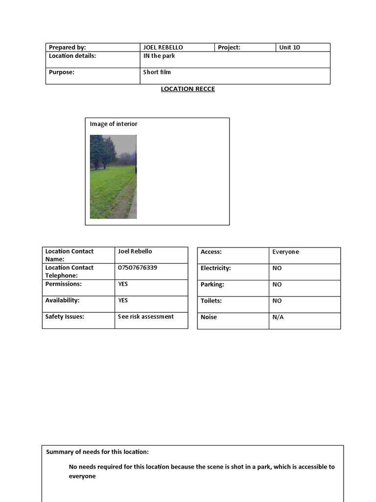 Recce Template | PDF