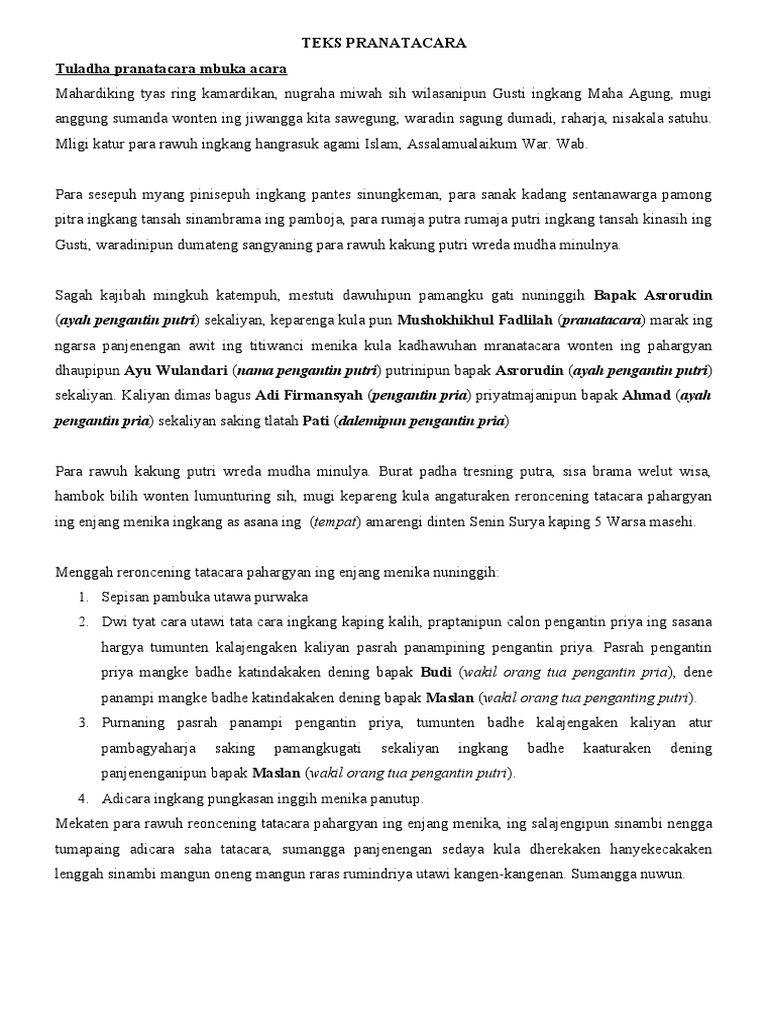 Teks Pranatacara | PDF