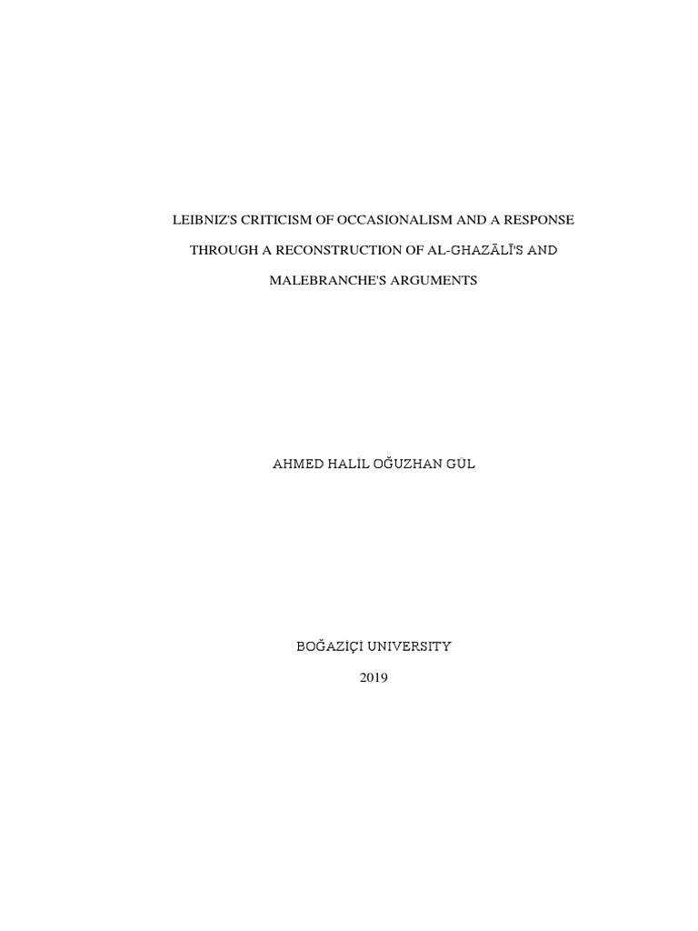 Leibnizs Criticism of Occasionalism and | PDF | Substance Theory ...