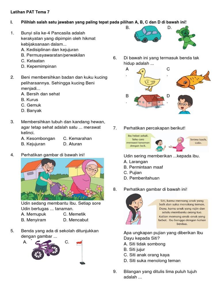 Latihan Soal Tema 7 | PDF