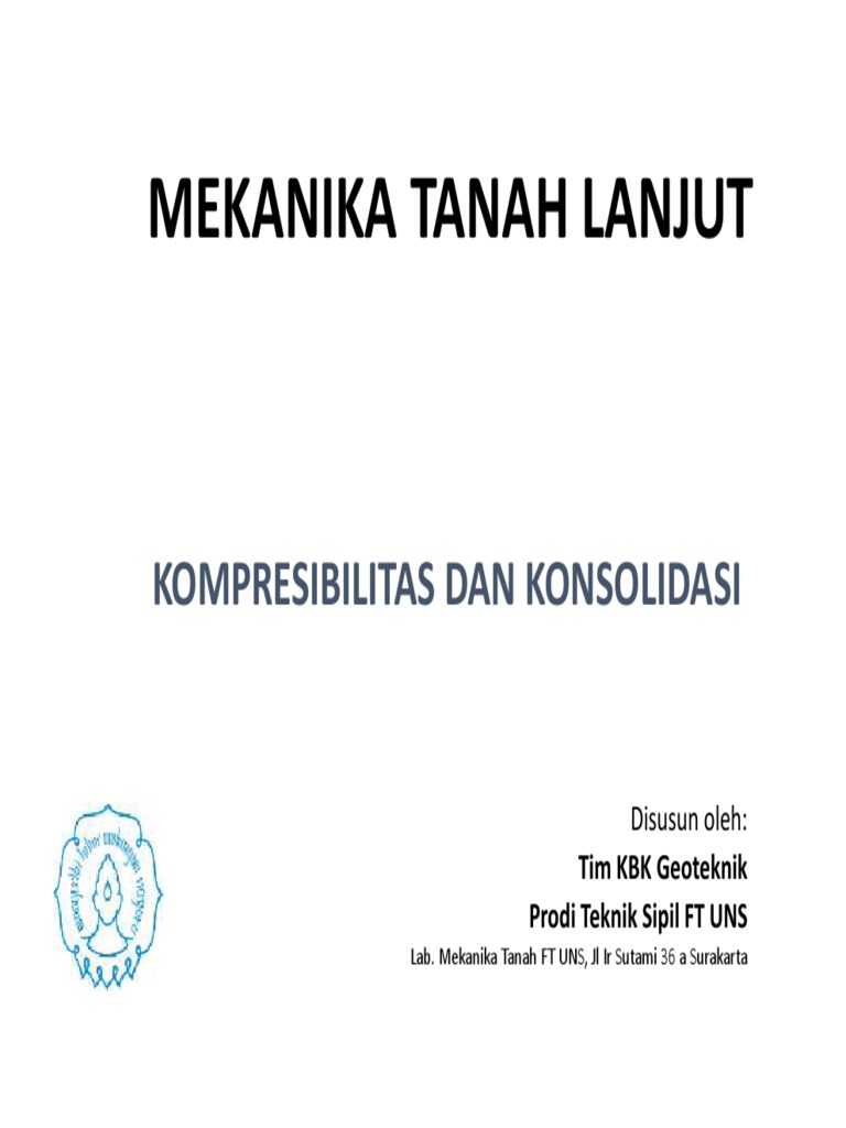 Pertemuan 13 - 1 - Kompresibilitas Dan Konsolidasi | PDF
