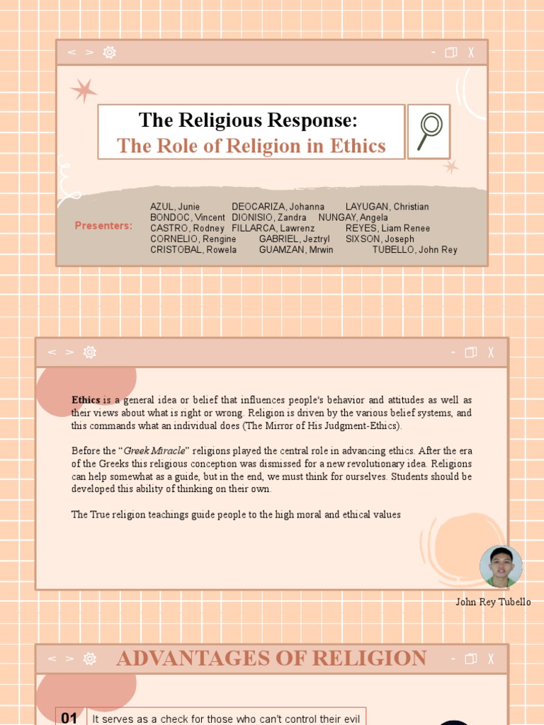 The Religious Response:: The Role of Religion in Ethics | PDF ...