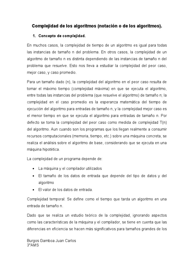 Tarea No 2 - Complejidad de Algoritmos | PDF | Teoría de la complejidad ...