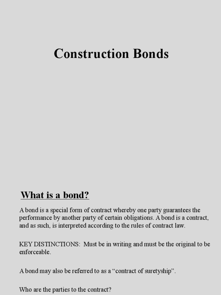 Construction Bond | PDF | Surety | Law Of Obligations