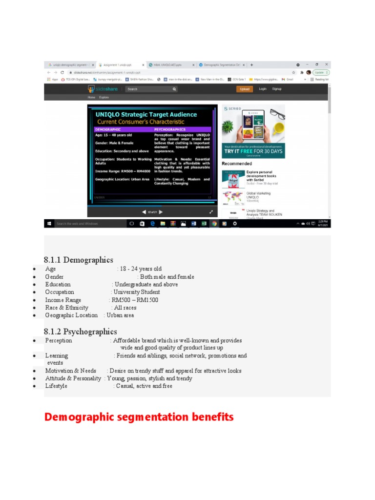 Demographic Segmentation Benefits: 8.1.1 Demographics | PDF | Market ...