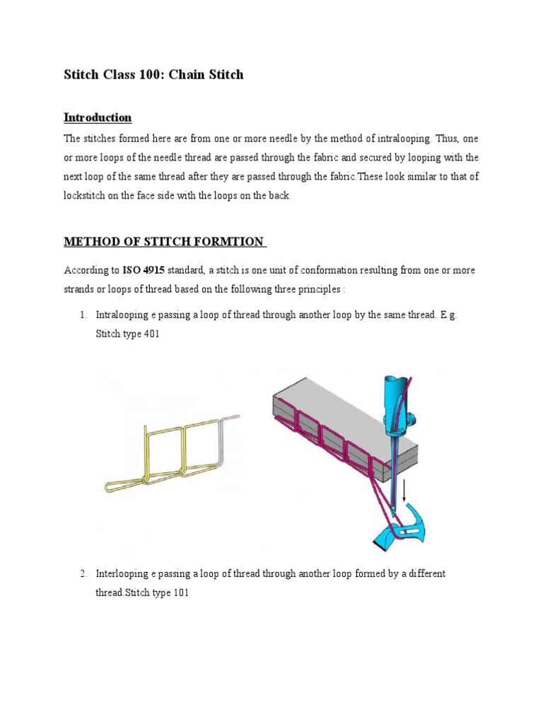 Stitch Class 100: Chain Stitch | PDF | Surgical Suture | Textiles