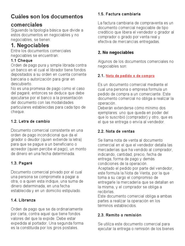 Documentos Comerciales y de Credito | PDF | Cheque | Bancos