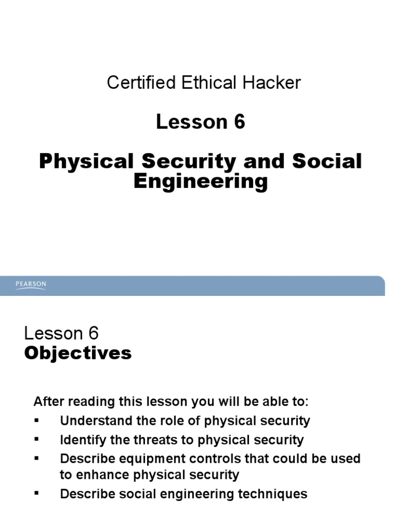 CEH Lesson 6 - Social Engineering | PDF | Access Control | Social ...