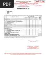 9 Contoh Form Transkrip Nilai Siswa | PDF