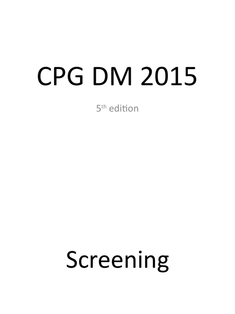 CPG DM 2015: 5 Edition | PDF | Hypoglycemia | Glycated Hemoglobin