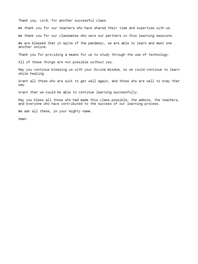 Closing Prayer | PDF