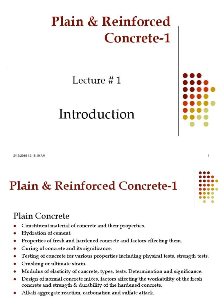 Lec 1 2 3 Introduction | PDF | Strength Of Materials | Concrete
