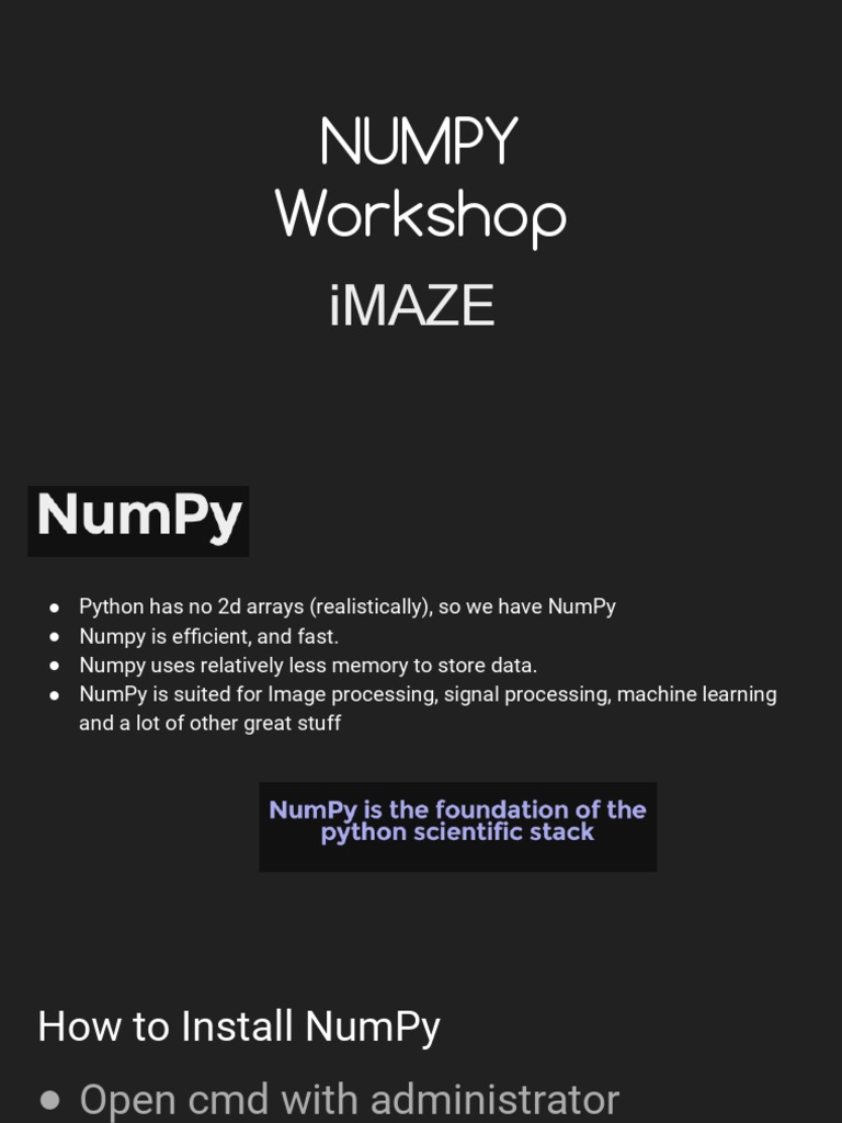 Workshop 2 - NumPy | PDF