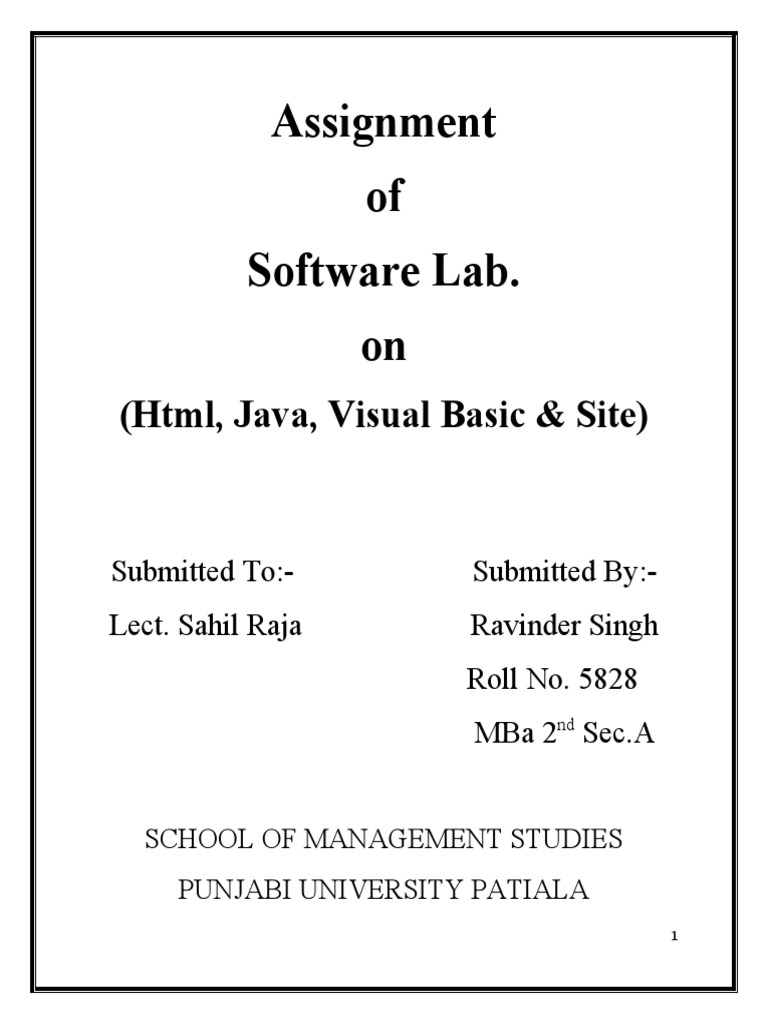 HTML Assignment | PDF | Master Of Business Administration | Software
