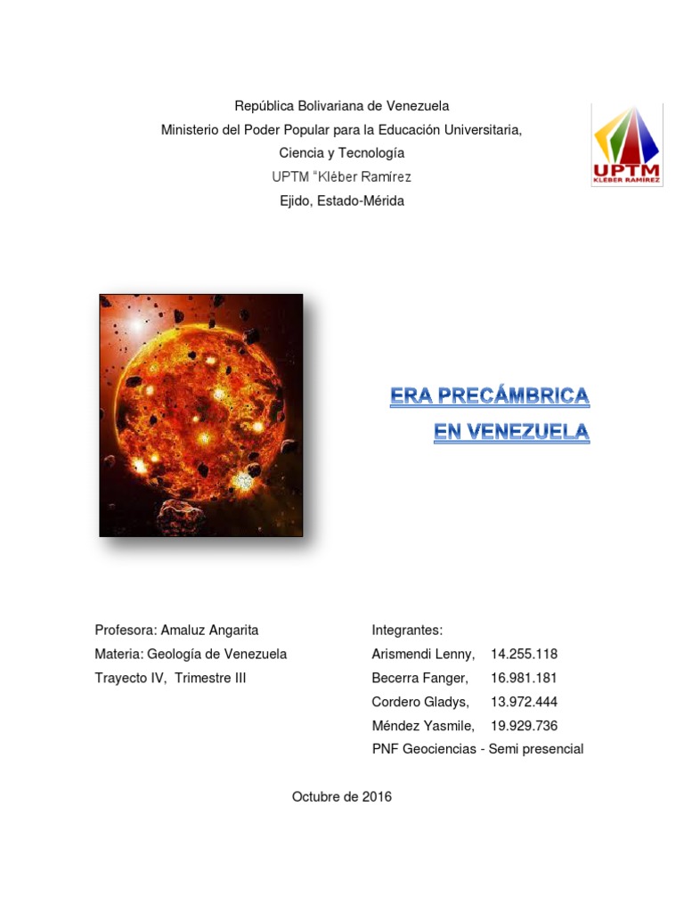 Era Precambrica en Venezuela | PDF | Geología | Ciencias de la Tierra
