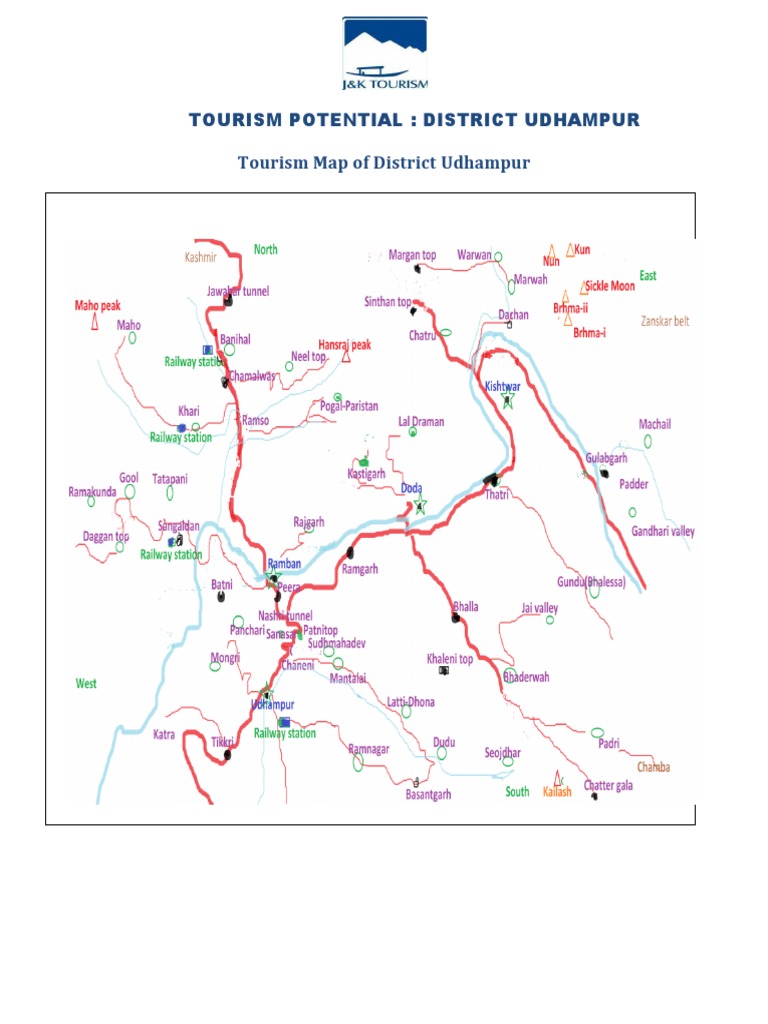 Tourism Potential: District Udhampur Tourism Map of District Udhampur ...