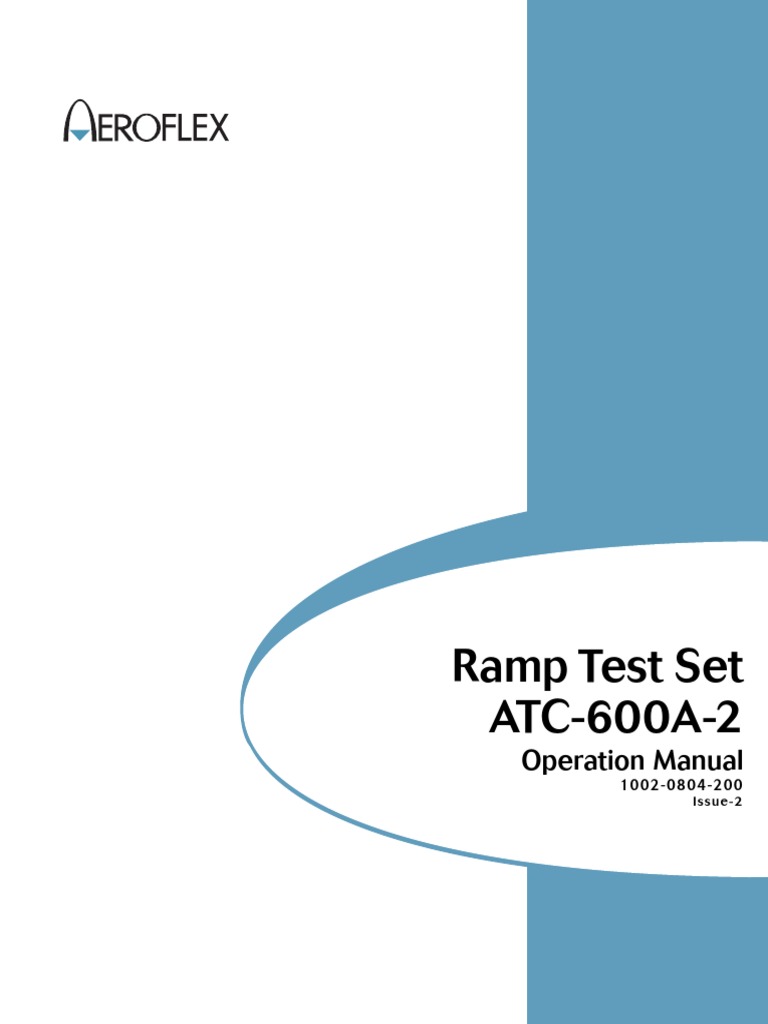 Ramp Test Set ATC-600A-2: Operation Manual | PDF | Transponder ...