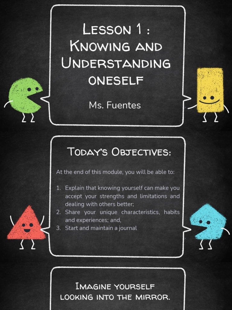 PD Lesson 1 Knowing and Understanding Oneself | PDF | Self | Self Concept