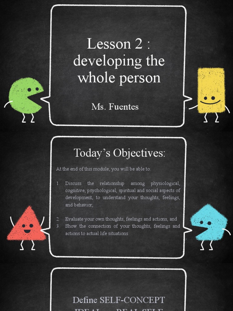PD Lesson 2 Developing The Whole Person | PDF | Self Concept | Feeling