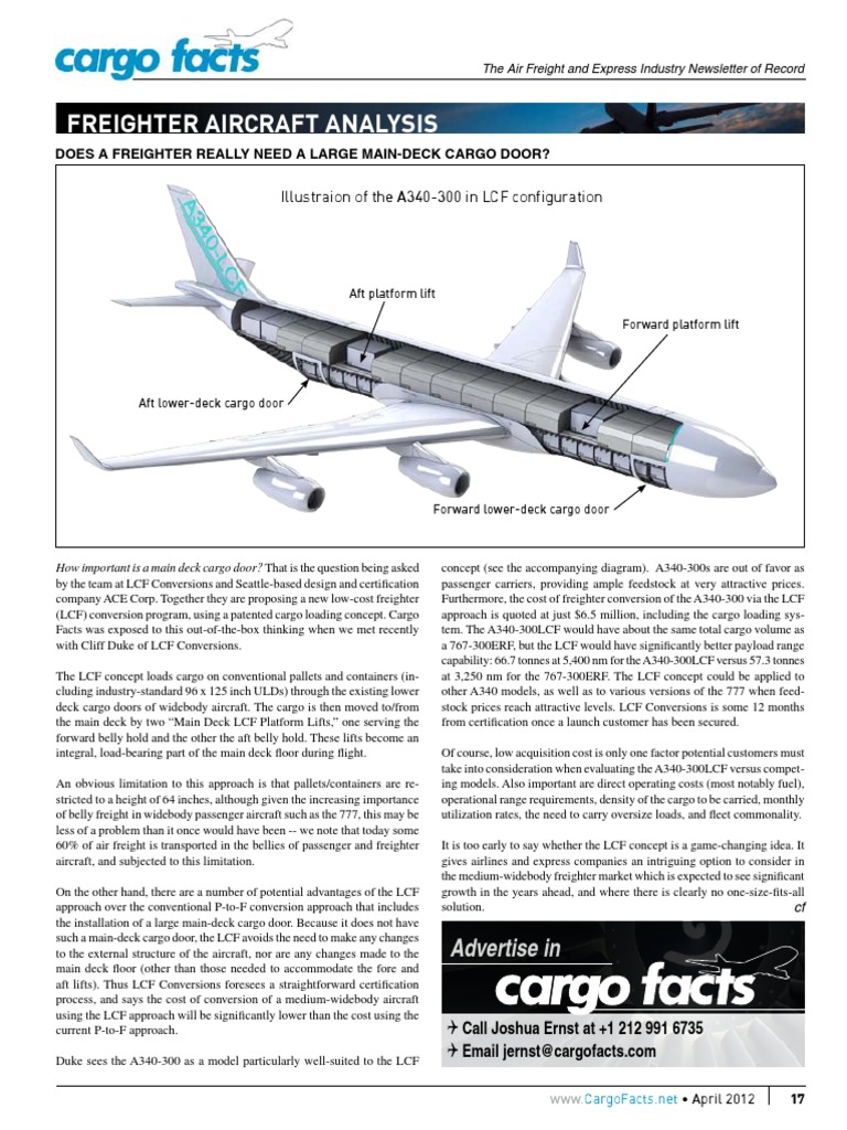 Freighter Aircraft Analysis: Advertise in | PDF | Cargo | Aerospace