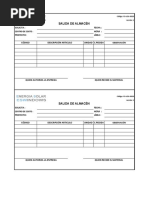 Formatos (Nota de Entrada, Vale de Salida y Tarjeta de Control) | PDF