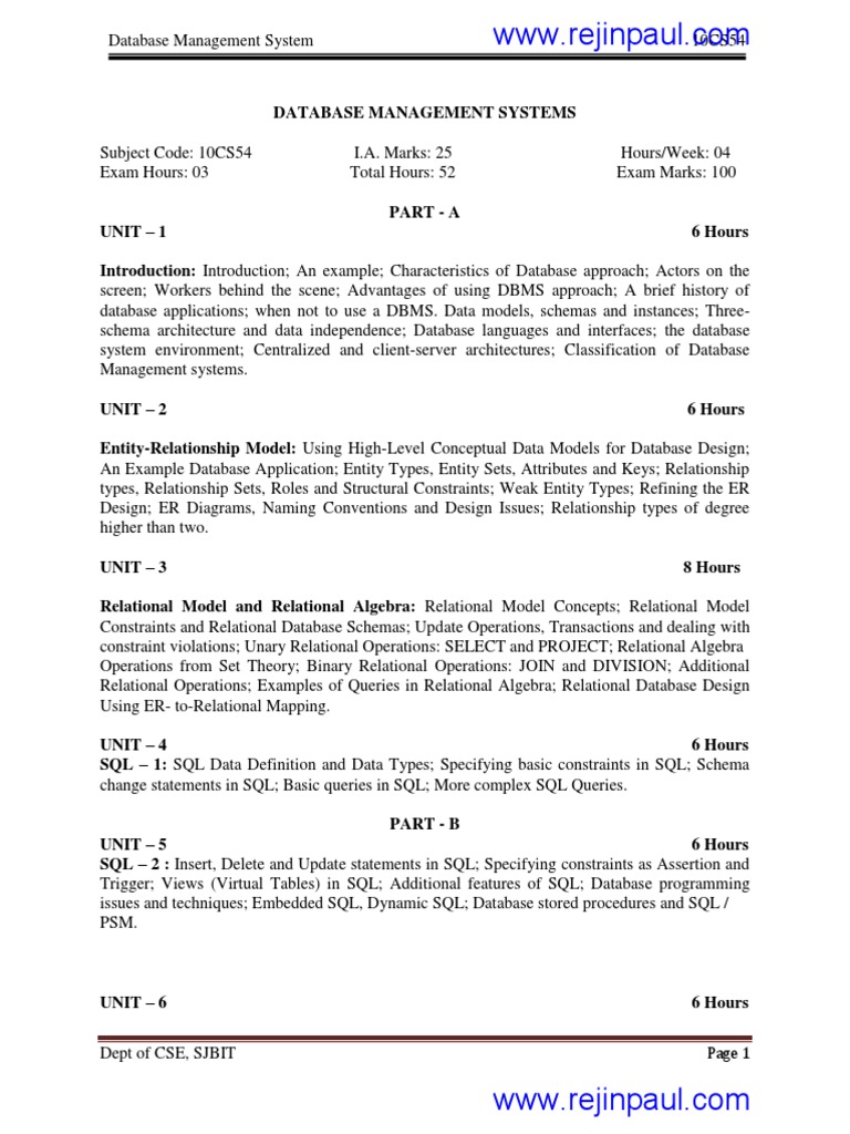 Dbms Vtu Notes | Download Free PDF | Relational Database | Databases