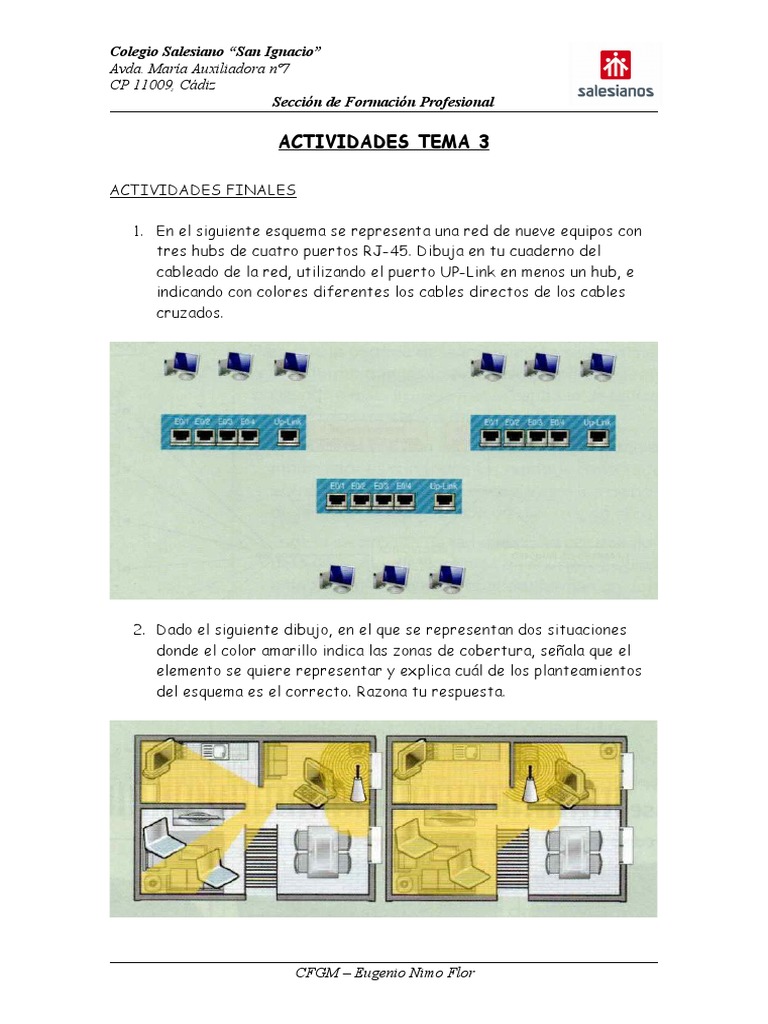 Actividades sobre redes de área local y elementos de conectividad | PDF | Controlador de ...
