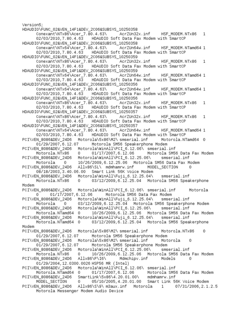 Modem Driver Versions and Details | PDF | Modem | Telephony